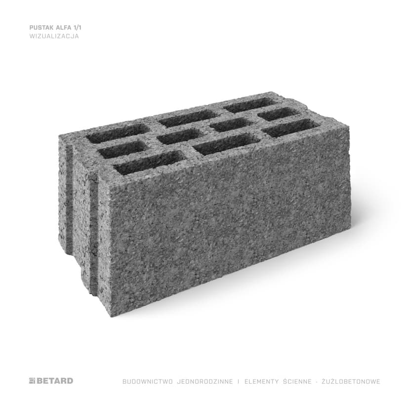 Żużlobetonowy pustak Alfa | Betard