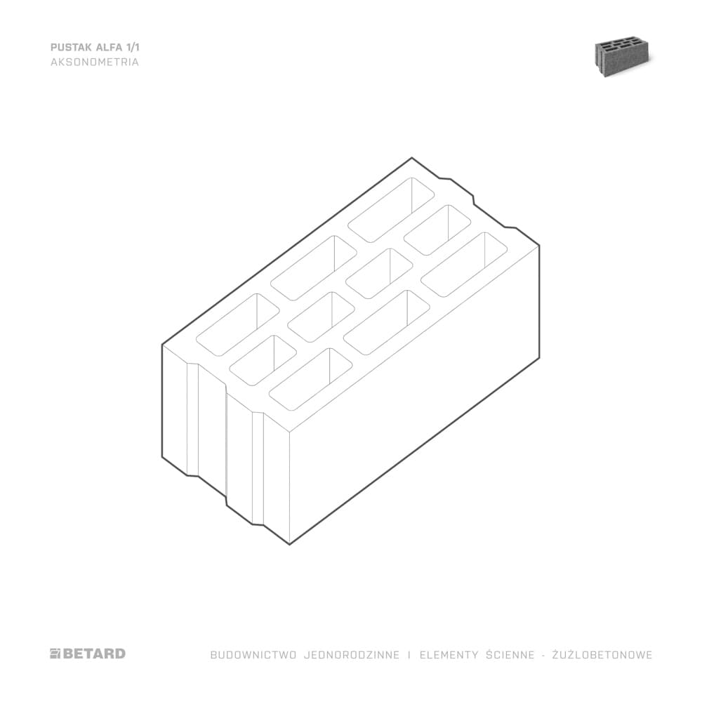 Żużlobetonowy pustak Alfa | Betard